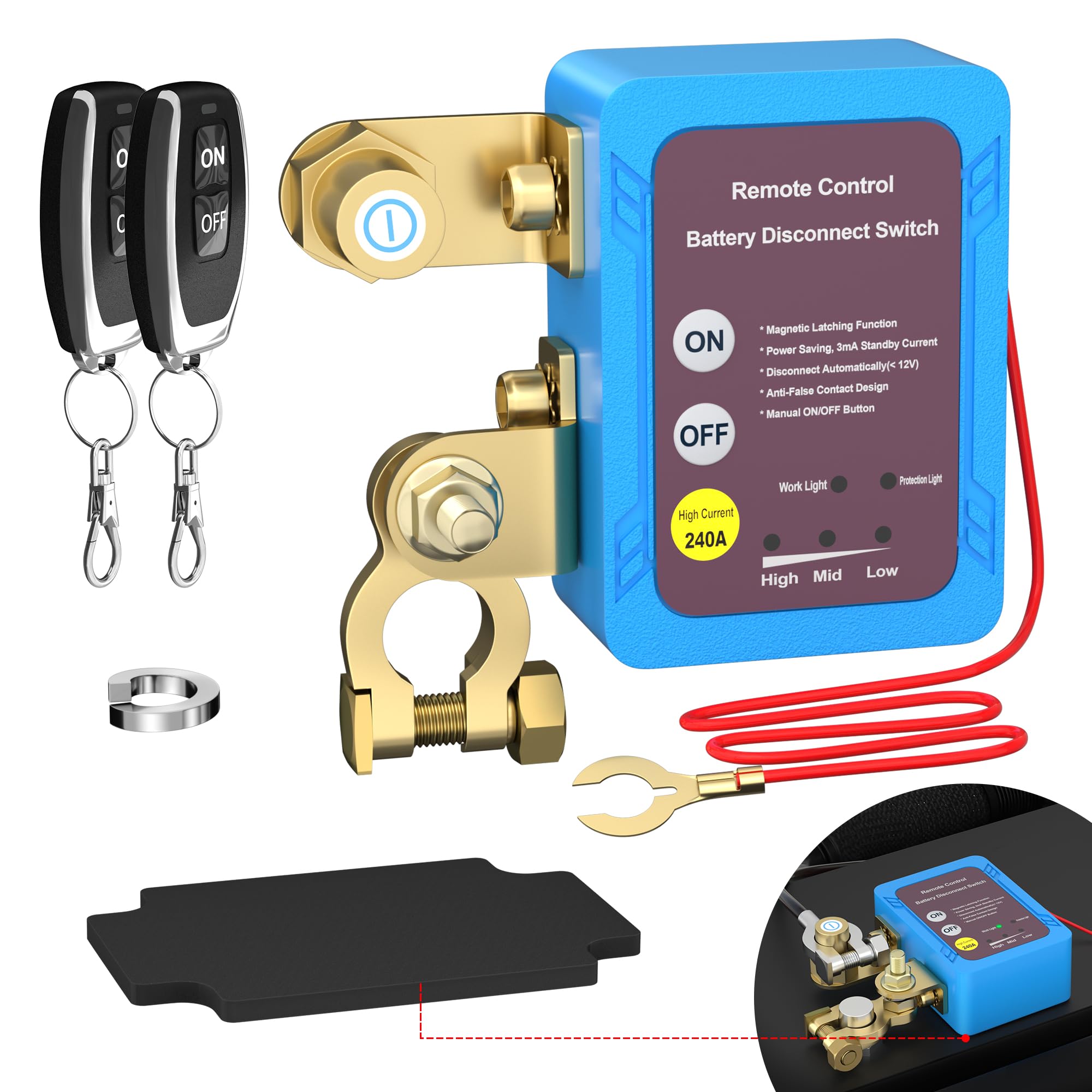 Mua Kill Switch 12V 240A Remote Battery Disconnect Switch Automatic ...