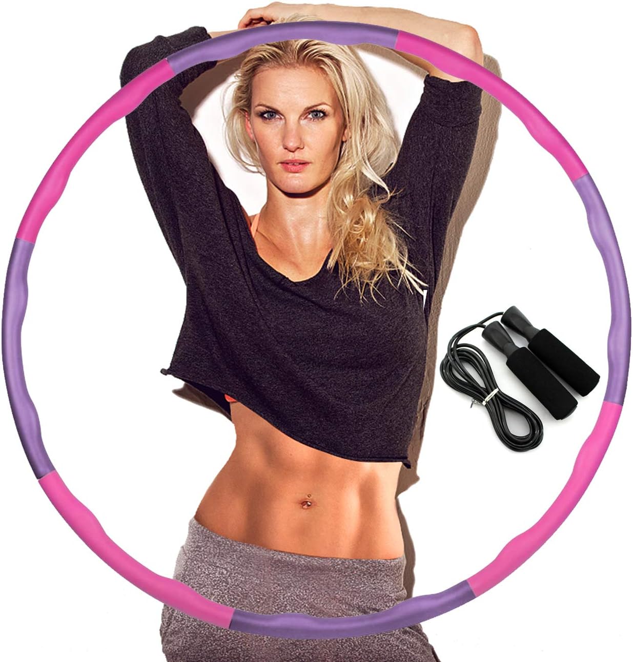 DUTISON Hoola Hoop for Adults, Weighted Hoola Hoop for Exercise-1KG, 8 ...