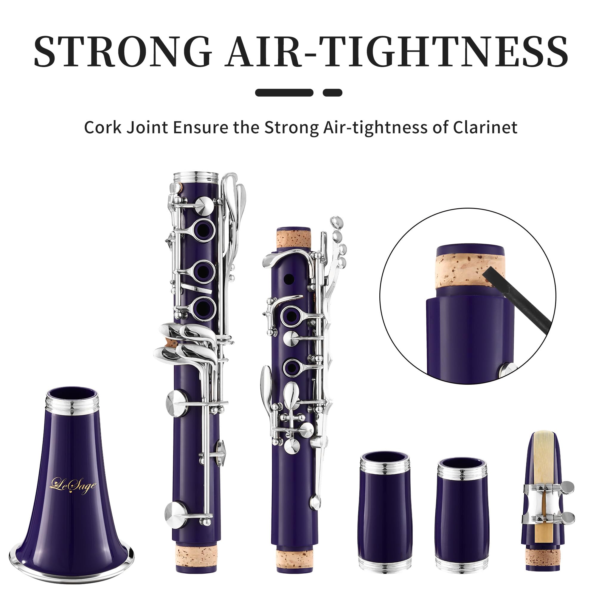 Mua LeSage B flat Clarinet Instrument Student Beginner Purple clarinet ...