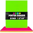 Amazon.com: Hygloss Medium Poster Board 11x14 - 25 Assorted Neon Color ...
