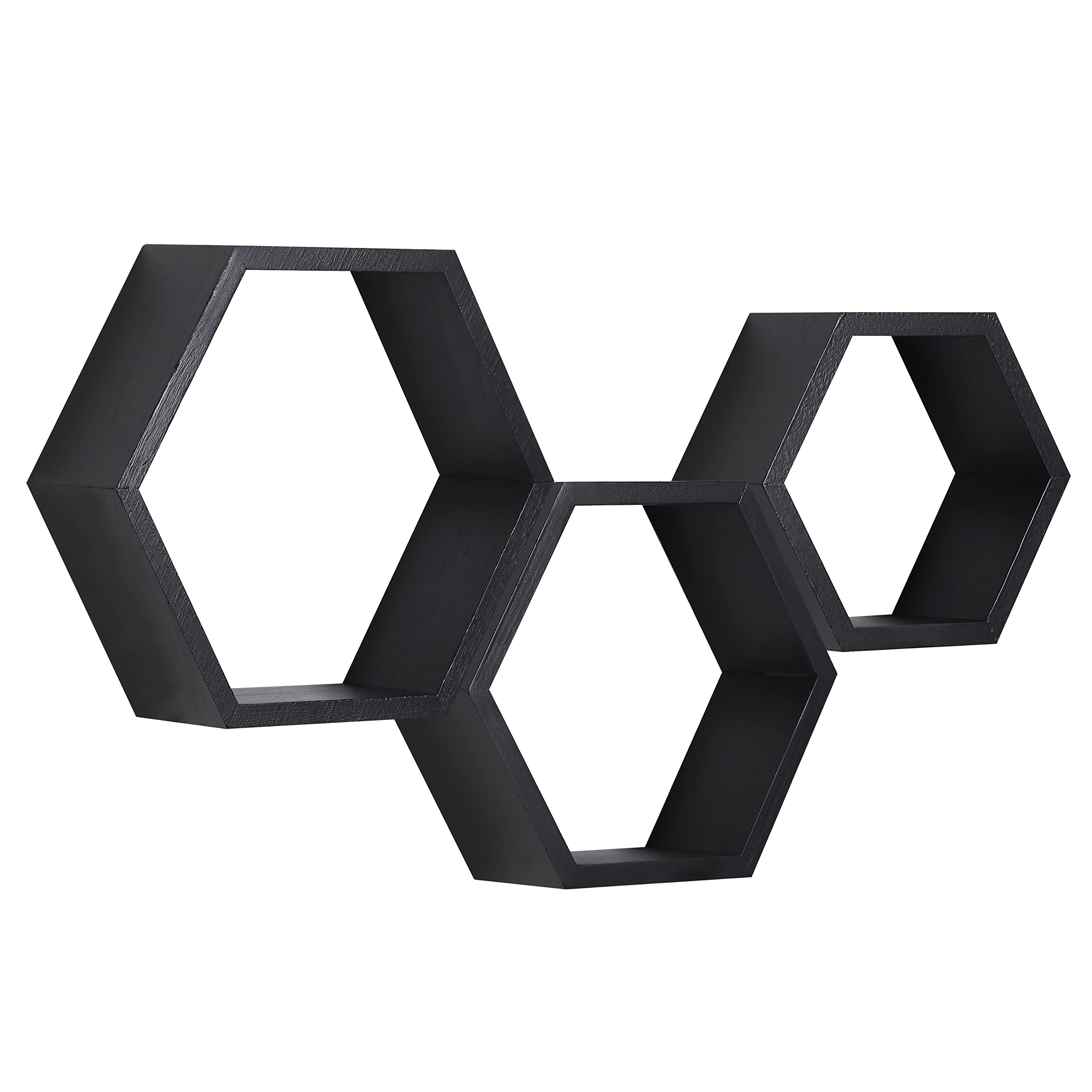 PHOENANCEE Hexagon Floating Shelves,Honeycomb Shelves Set of 3,Wall ...