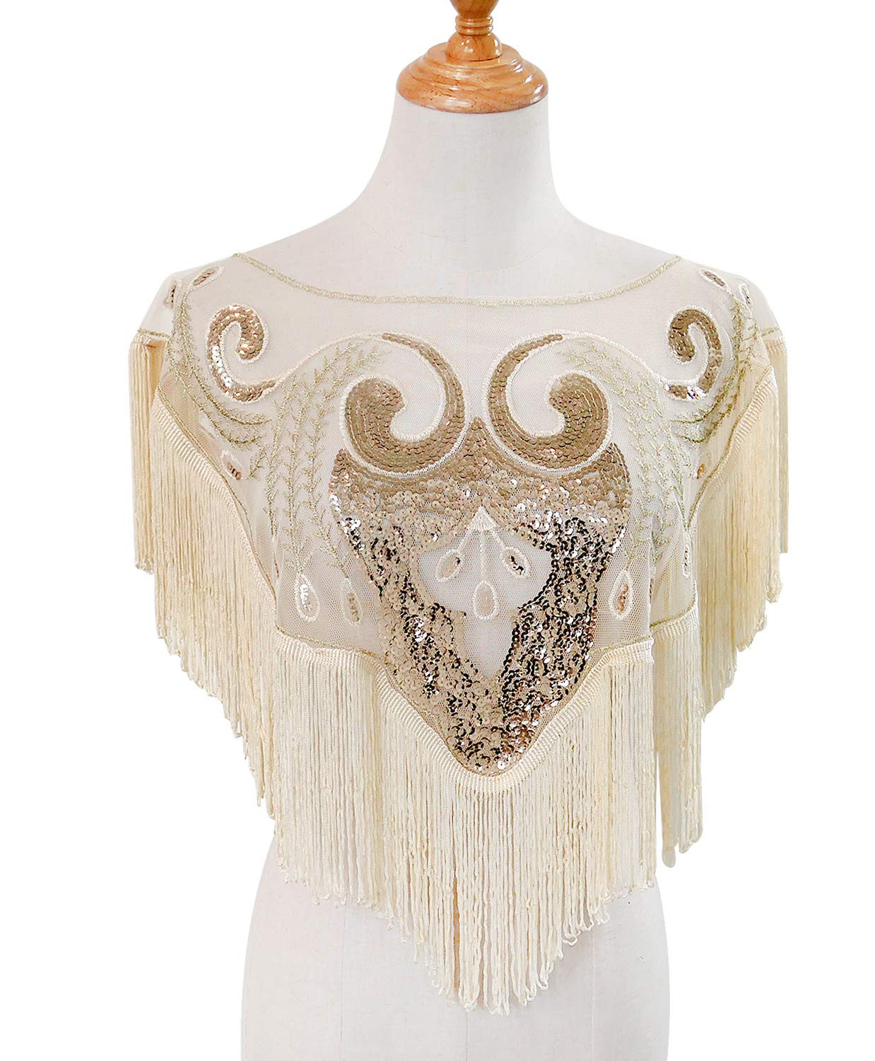 L'vow Women's Vintage 1920s Flapper Shawl Sequins Gatsby Evening Bolero ...