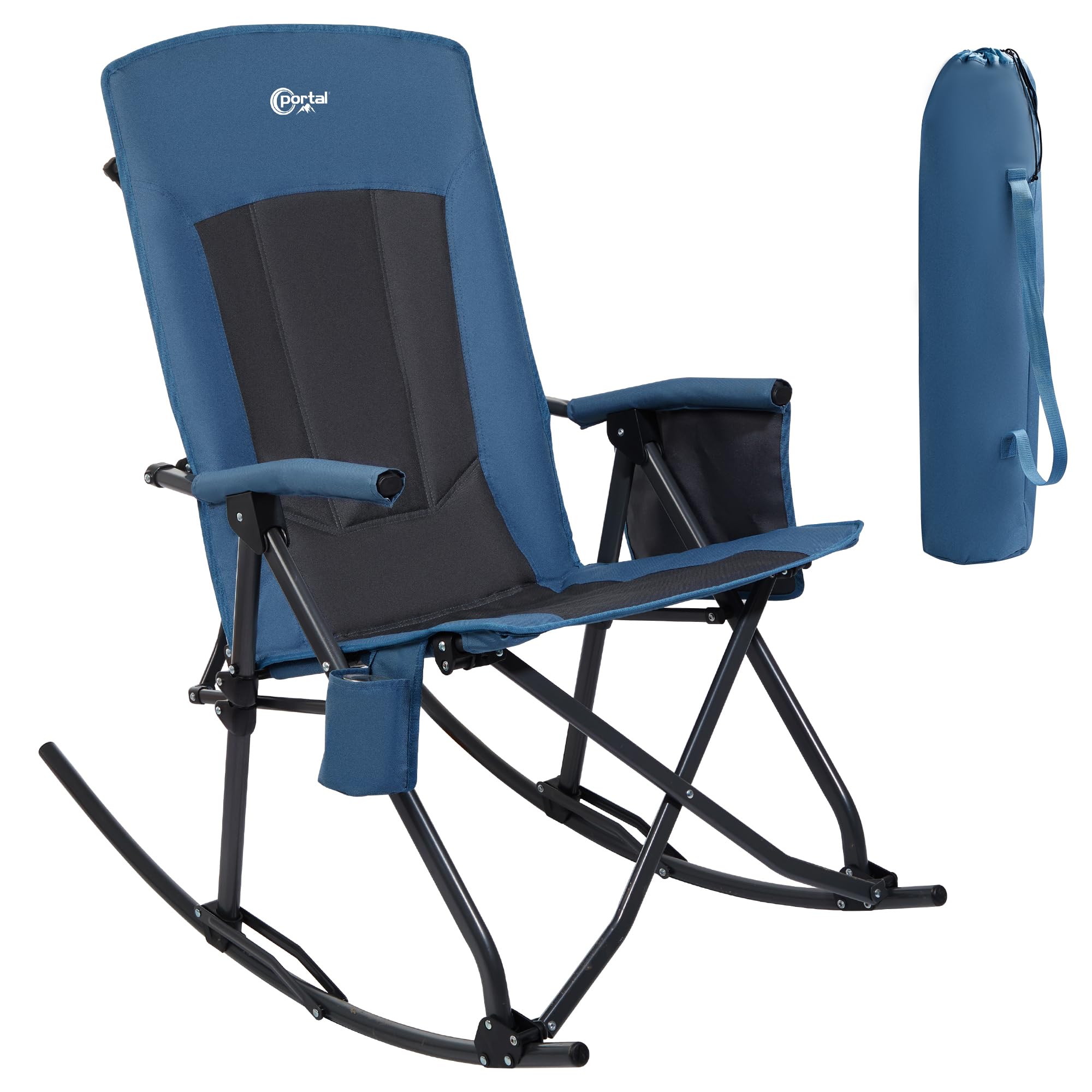 PORTAL Oversized Folding Rocking Camping Chair Portable Outdoor Rocker ...