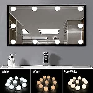 Vanity Mirror Lights Kit, Upgraded 3 Color Modes LED Lights for Mirror ...