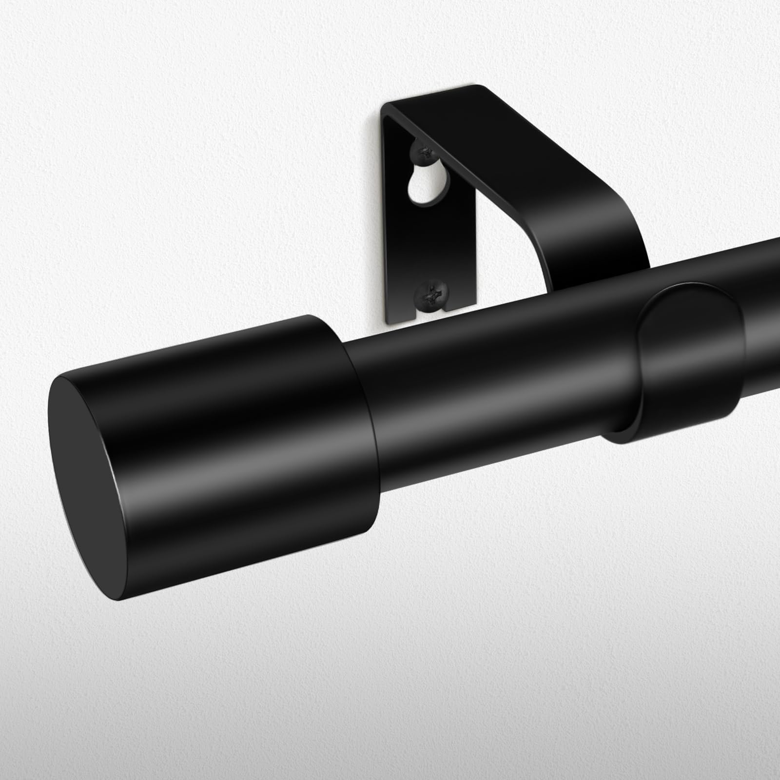 Black Curtain Rods for Windows 48 to 84 Inch(4-7ft),1 Inch Diameter ...