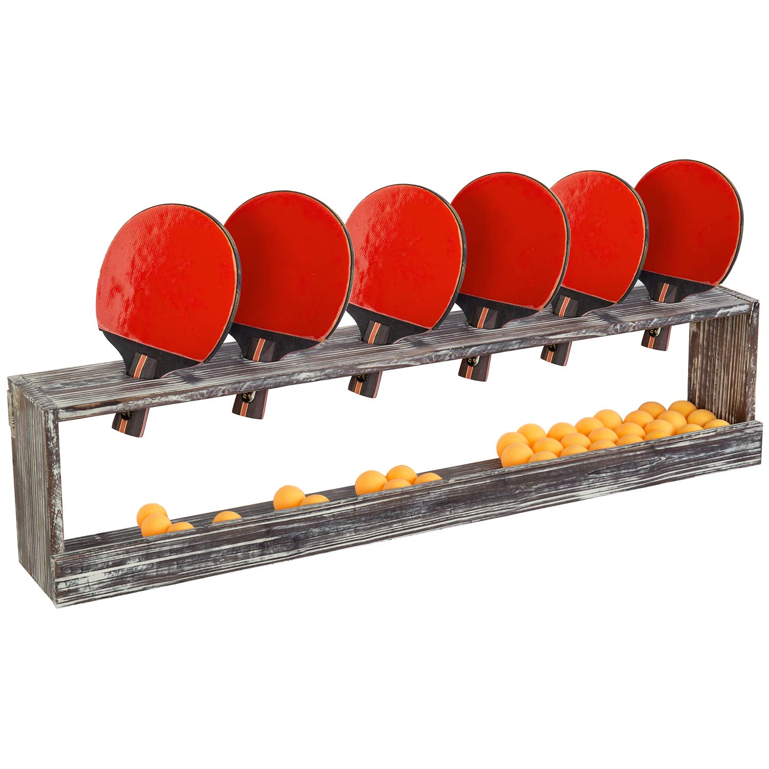 Mua MyGift Wall Mounted Torched Wood Table Tennis Rack for Ping Pong ...