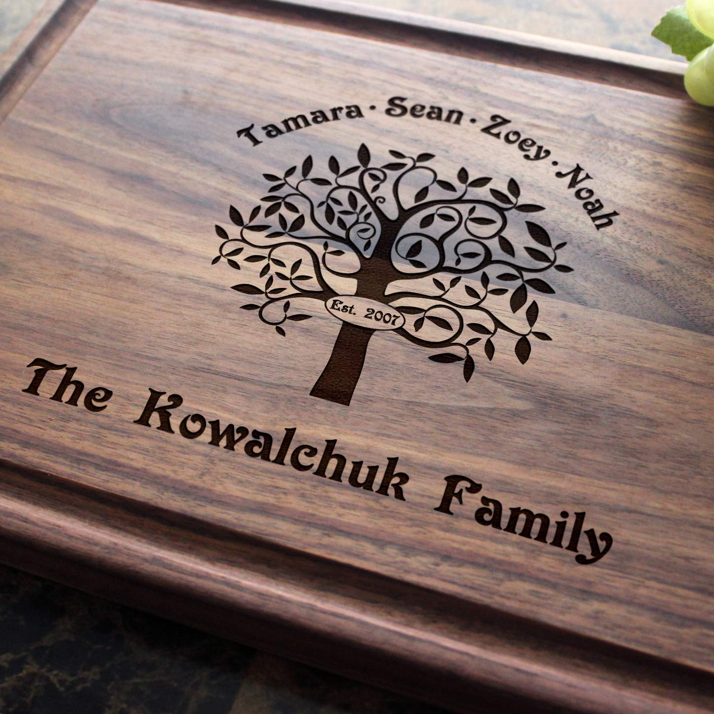 Personalized Engraved Cutting Board - Family Tree Design for ...