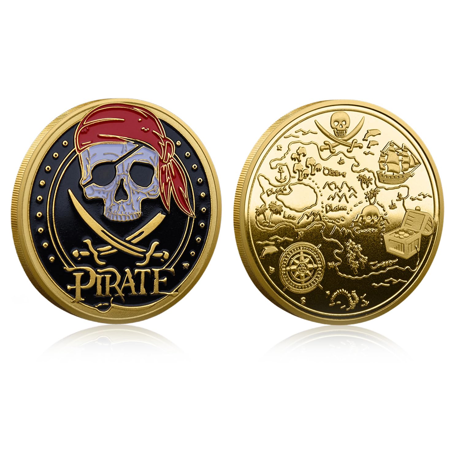 Mua Joygulls Treasure Island Bay Coin Skull Pirate Ship Challenge Coin ...