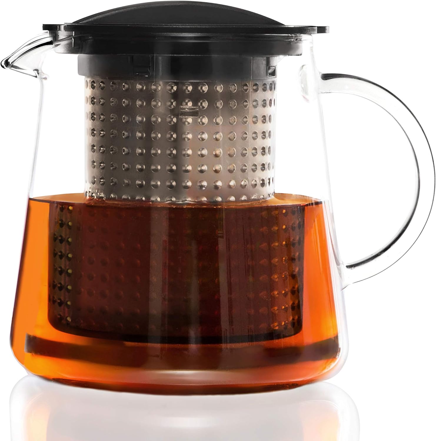 Finum TEA CONTROL Teekanne aus Glas mit patentierter Brühkontrolle ...