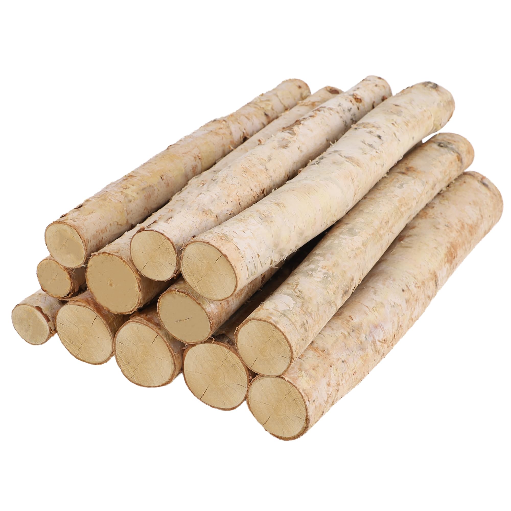 Prsildan 12 Pack White Birch Logs for Fake Fireplace Decorative Natural ...