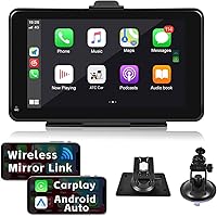 Portable Wireless Apple Carplay Android Auto Car Stereo Radio, 7 Inch HD Touchscreen Multimedia ...
