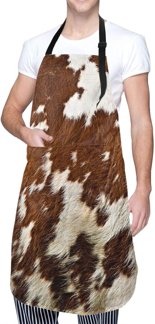 Red and White Cowhide Aprons for Women Cooking Baking Waterproof ...