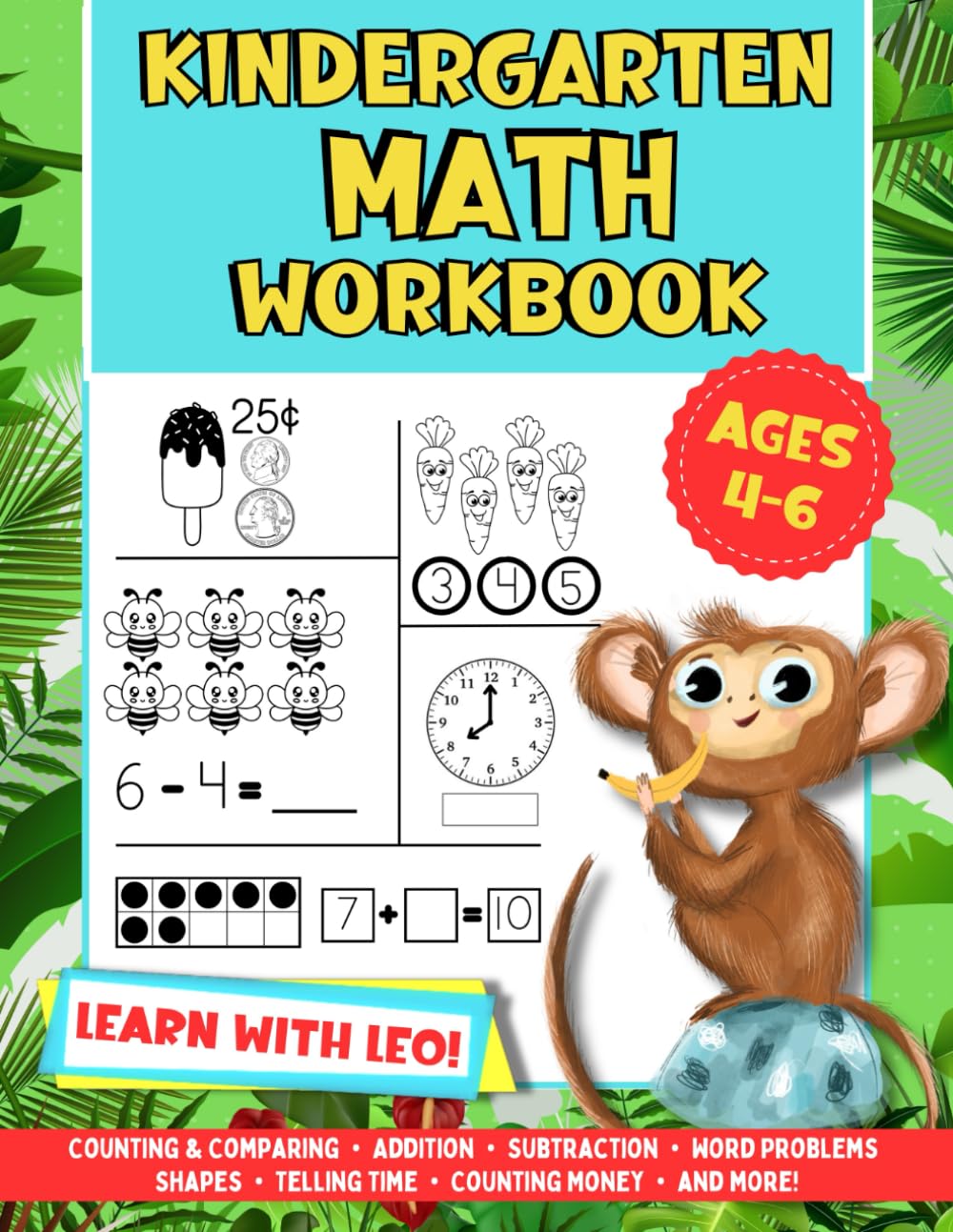 Mua Kindergarten Math Workbook Ages 4-6: Activities for Numbers ...