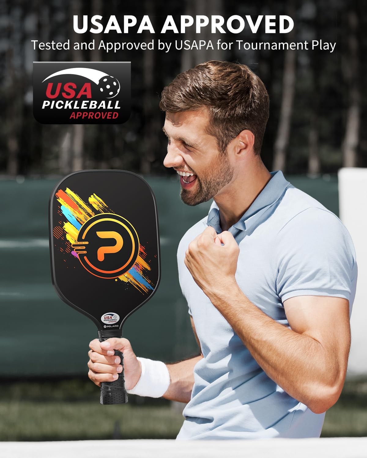 Mua PELARD Pickleball Paddles Set of 2, 𝐂𝐚𝐫𝐛𝐨𝐧 𝐅𝐢𝐛𝐞𝐫 Surface USAPA ...