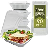 Amazon.com: Reli. Compostable Clamshell To-Go Containers (90 Pack), 8x8 ...