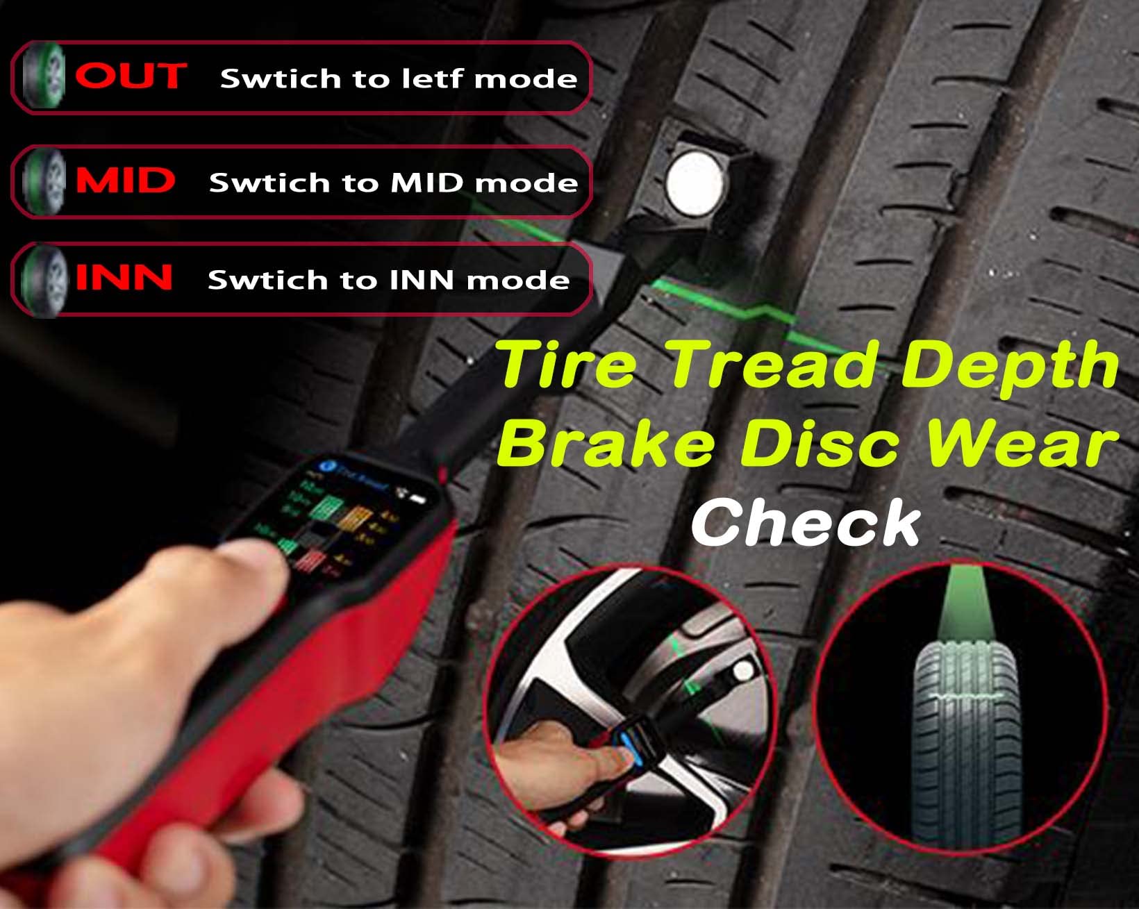 Mua Autel MaxiTPMS TBE200 Tire Tread Depth & Brake Disc Wear Examiner ...