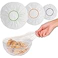 Amazon.com: 100 Bowl Covers Reusable - Plastic Bowl Covers Elastic ...