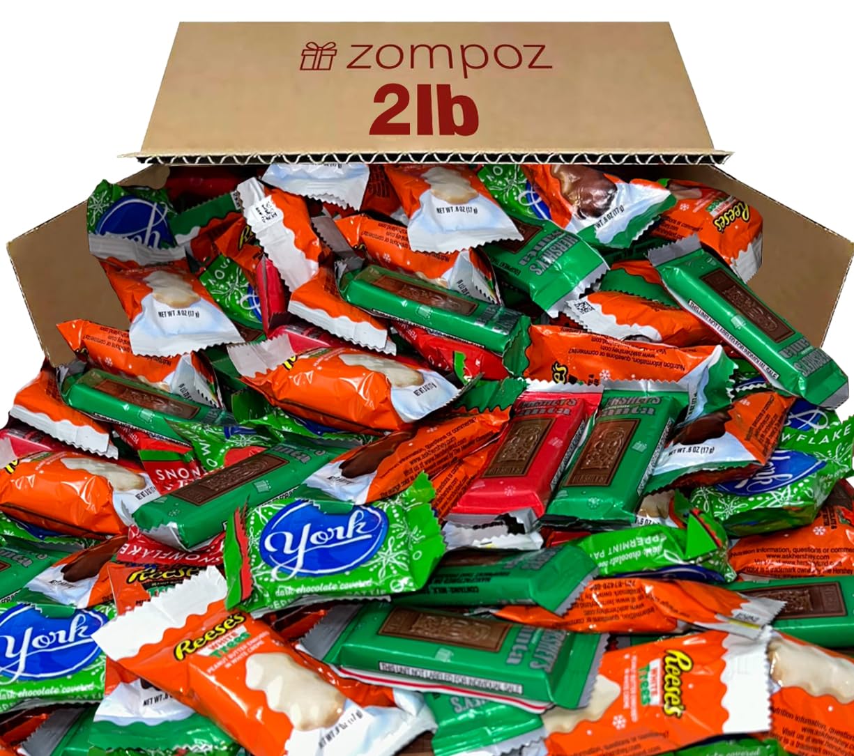 Bulk Christmas Chocolate Mix, 2 Lb Individually Wrapped Holiday Candy ...