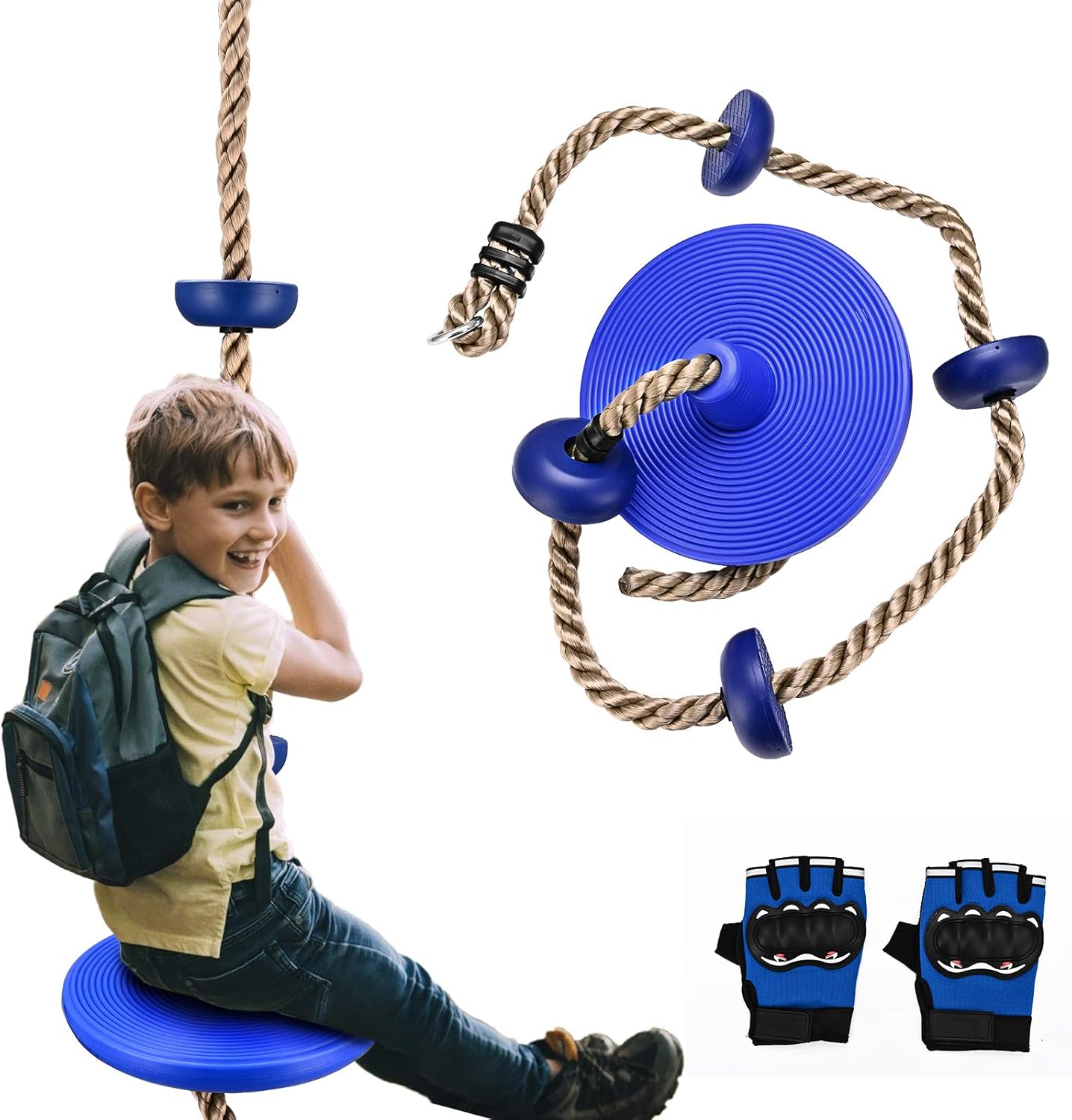 SEAAN Climbing Rope Swing Tree with Swing Disc and Platform for Kids ...