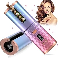 Amazon.com: Automatic Curling Iron, Cordless Auto Hair Curler w/ 6 Temp & Timer, Rechargeable ...