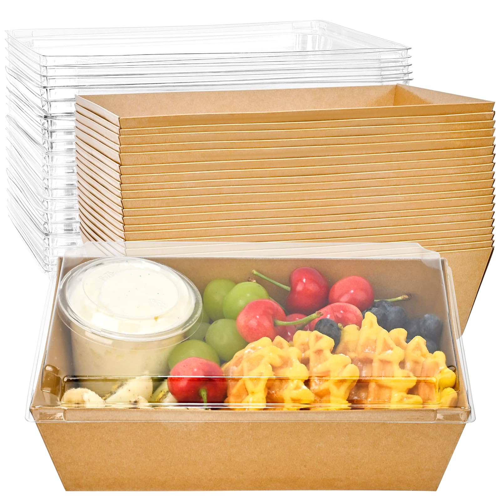 Ocmoiy 8 x 6 Inch Charcuterie Boxes with Clear Lids, 20 Pack To Go ...