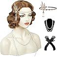 Amazon.com: Aimole Short Curly Wigs Women's Vintage Flapper Wig 1920s ...