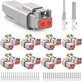 Amazon.com: JRready 2 Pin Way Deutsch DT Connector Kit, Size 16 Stamped Contacts 14-18AWG, Seal ...