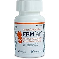 EBMfer 100 mg High Potency Iron with Vit C | Gentle | Vegan | Boosts ...