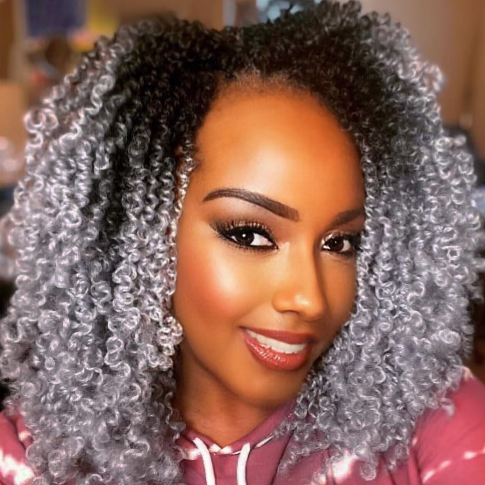 Aksice Pre-looped Yanky Twist Crochet Hair 8 Inch 8 Packs Bohemian ...