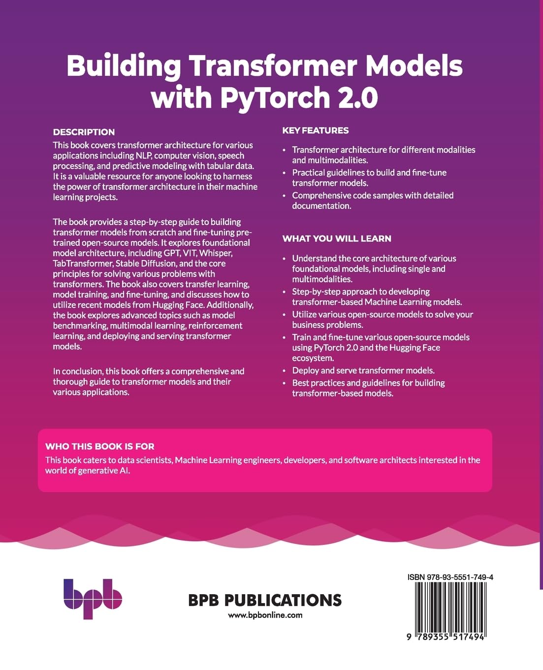 Mua Building Transformer Models with PyTorch 2.0: NLP, computer vision, and speech processing ...