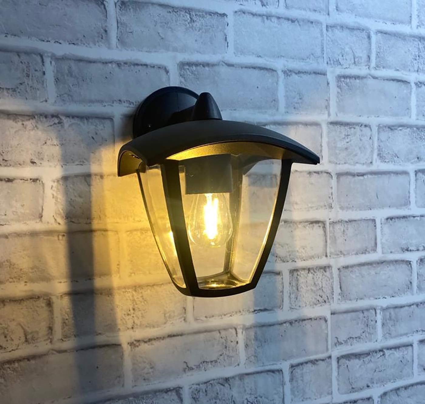 CGC Black Outdoor Coach Lantern Wall Light Down Traditional ...