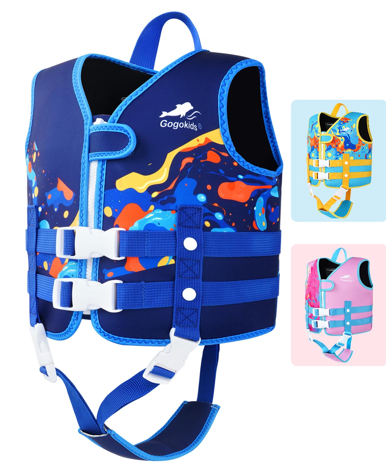 Gogokids Toddler Swim Vest, Kids Float Jacket with Dual Adjustable ...