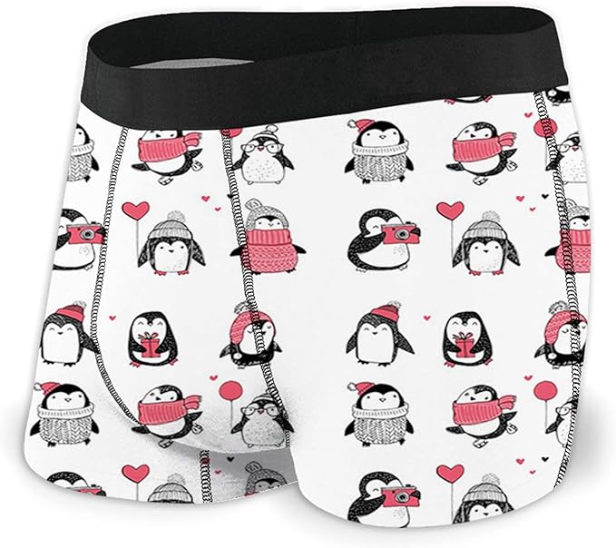 niBBuns Mens Boxer Briefs Underwear,Cute Penguins Hand Drawn Style Set ...