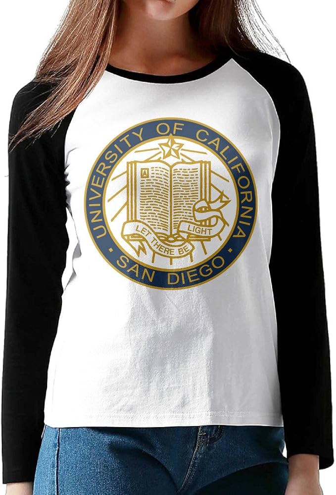 Amazon.com: University of California UCSD Logo King Triton Women Raglan ...