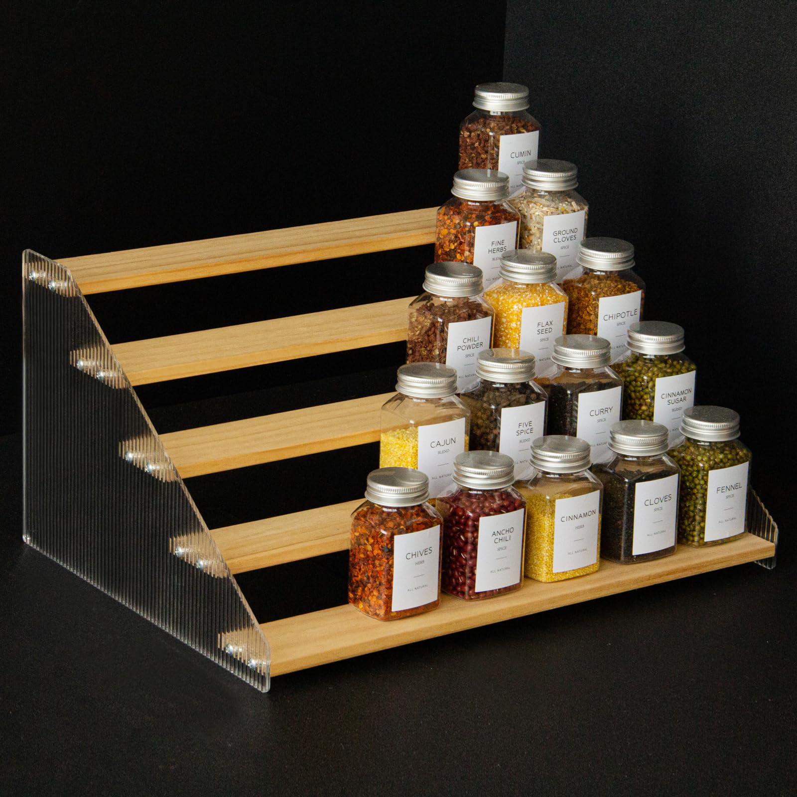 nianfeng Tiered Spice Rack, 5-Tier Spice Pantry Kitchen Cabinet ...