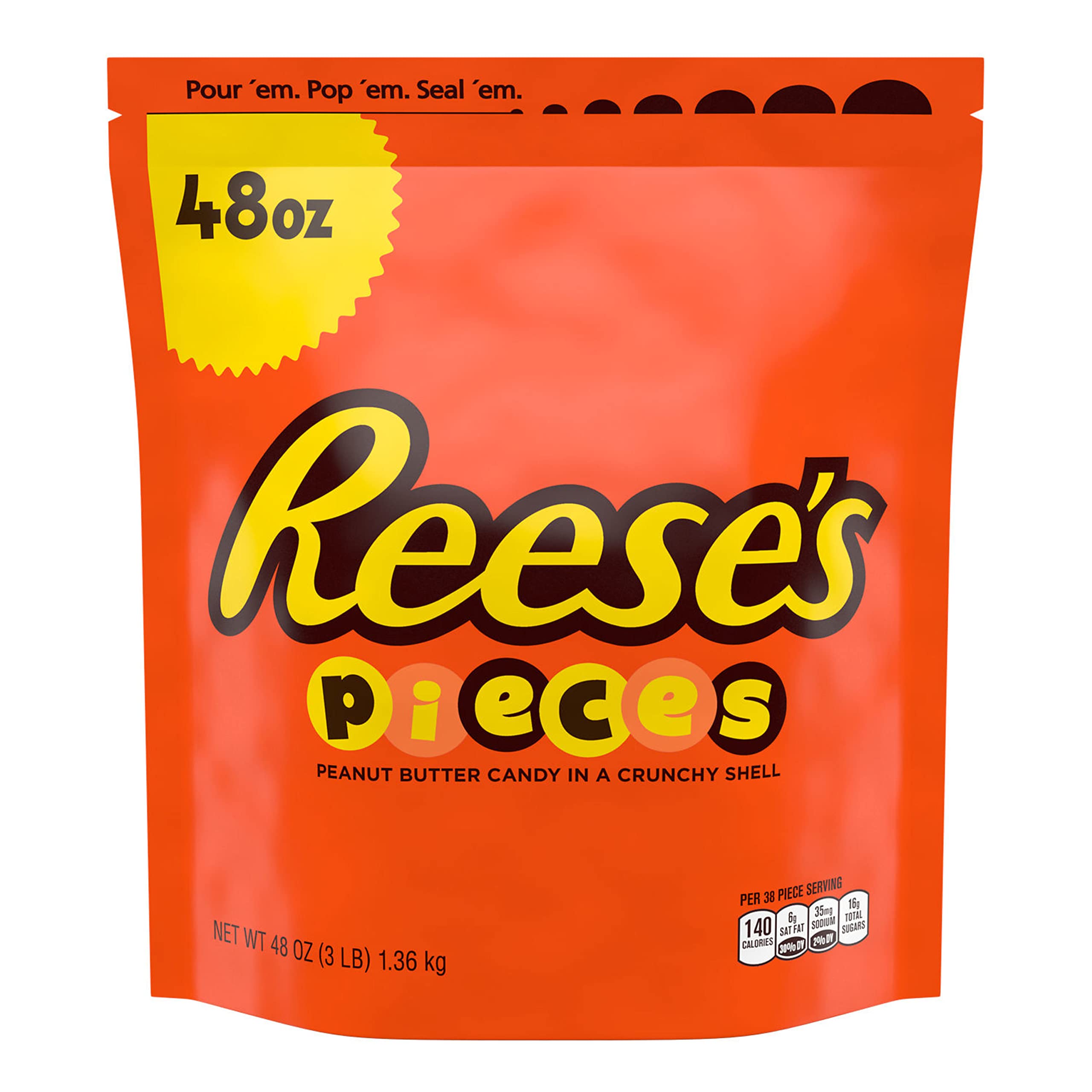 Mua REESE'S PIECES Peanut Butter In a Crunchy Shell, Candy Bulk Bag, 48 ...