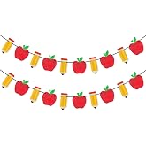 Amazon.com: KatchOn, Felt Pencil Apple Banner for Back to School ...