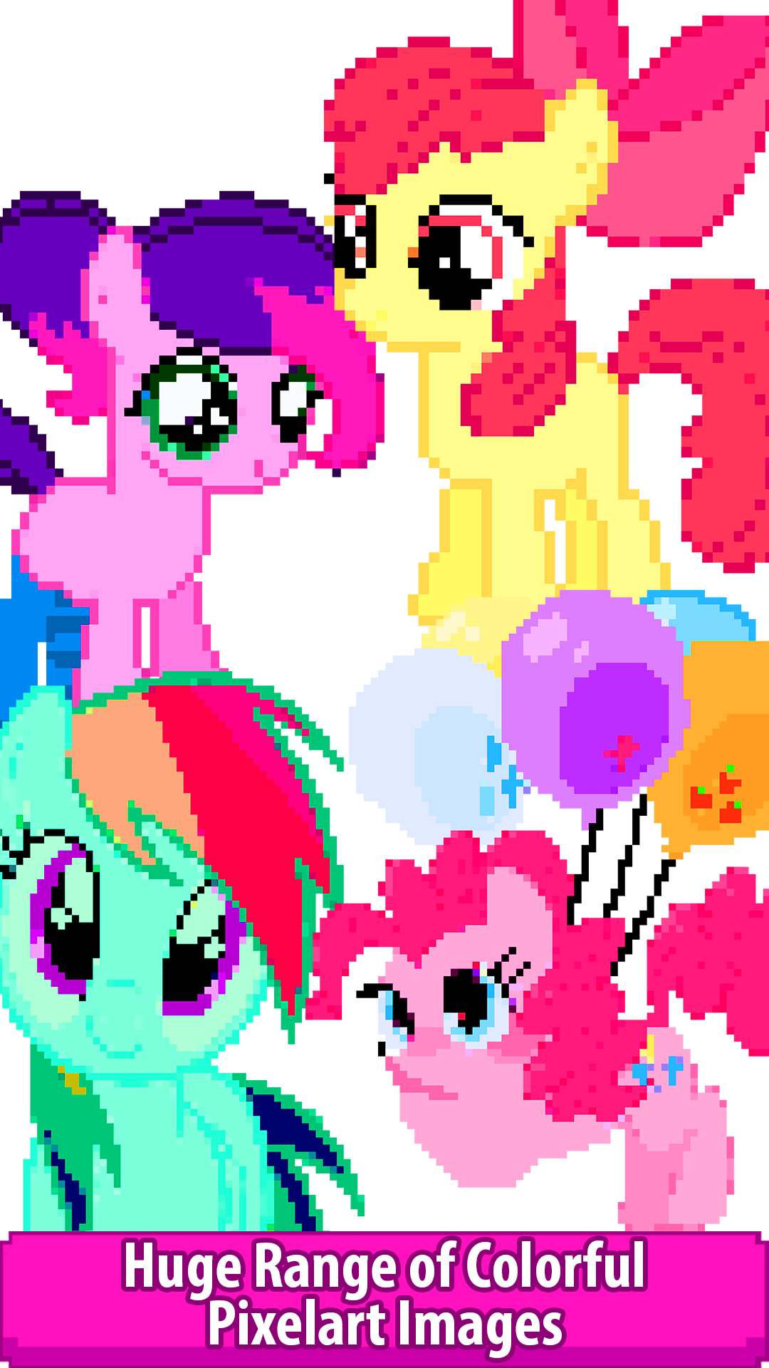 Pony Color By Number - Unicorns Pixel Art Coloring Book:Amazon.com ...