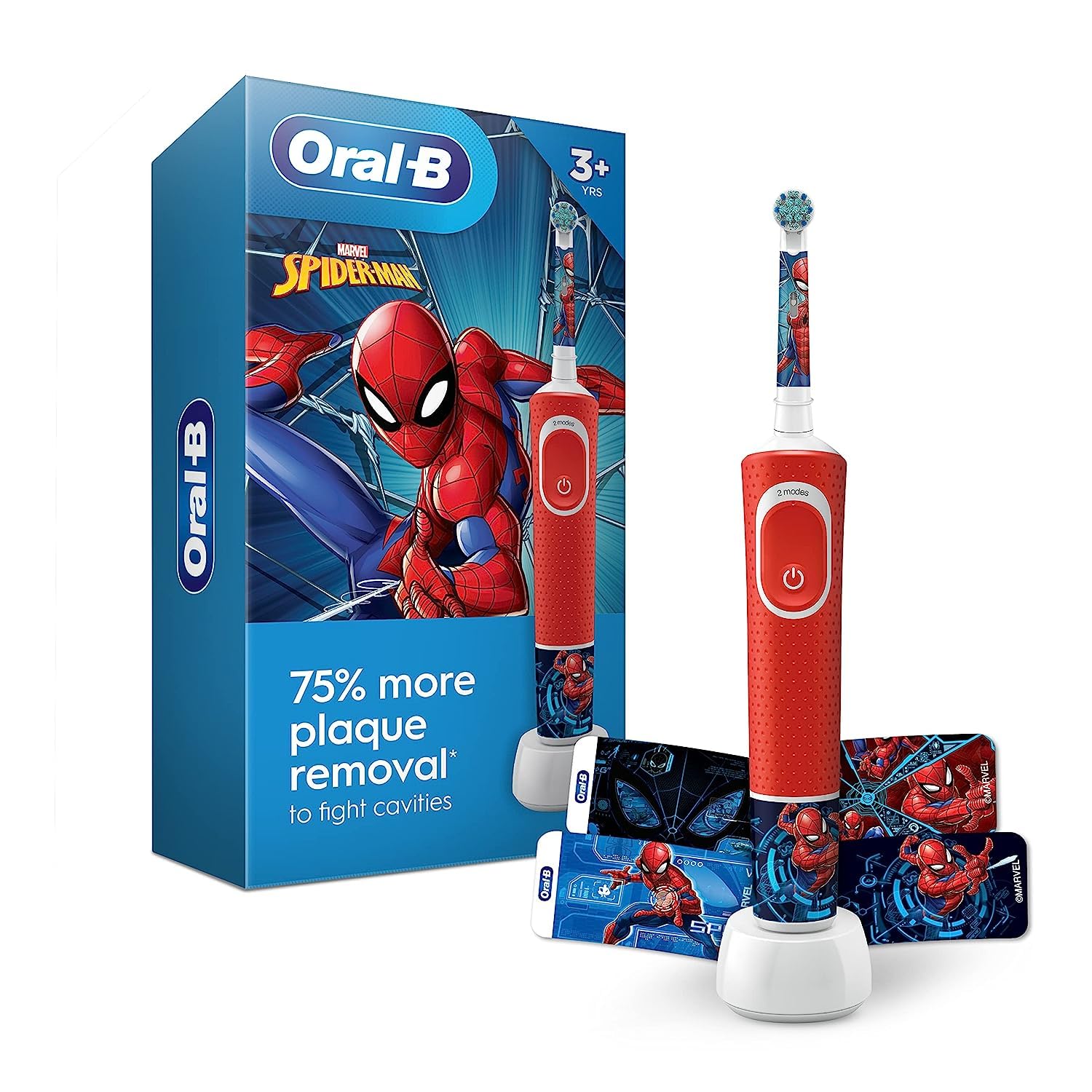 Oral-B Kids Electric Toothbrush Featuring Marvel's Spiderman, for Kids ...