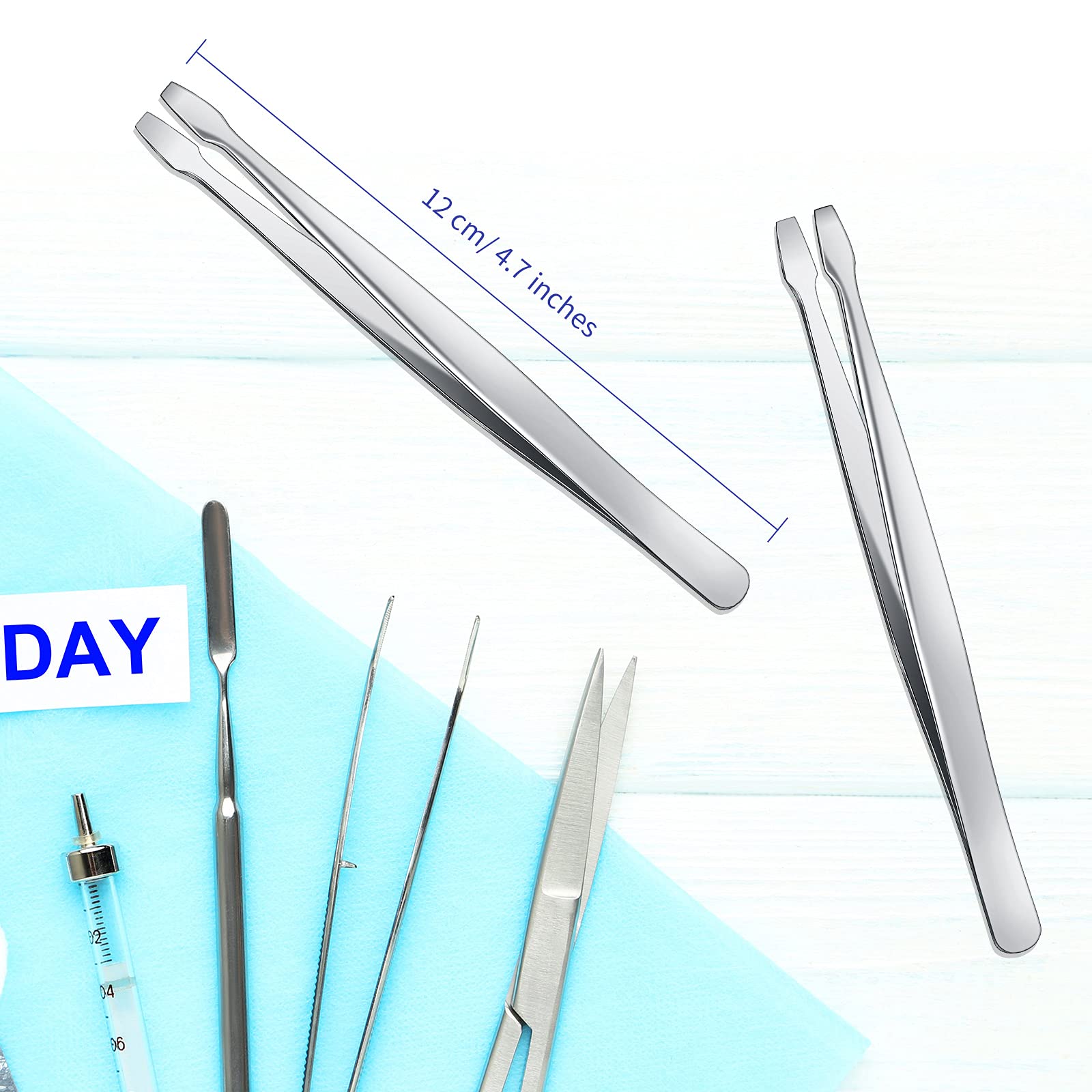 Mua 2 Pieces Flat Tip Tweezer Blunt Tip Tweezers Feeding Tongs ...