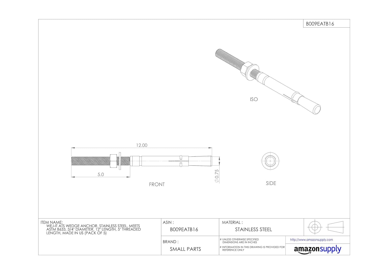 5 Threaded Length Meets QQZ 325Z Type II Class 3 And GSA FFS 325 Group
