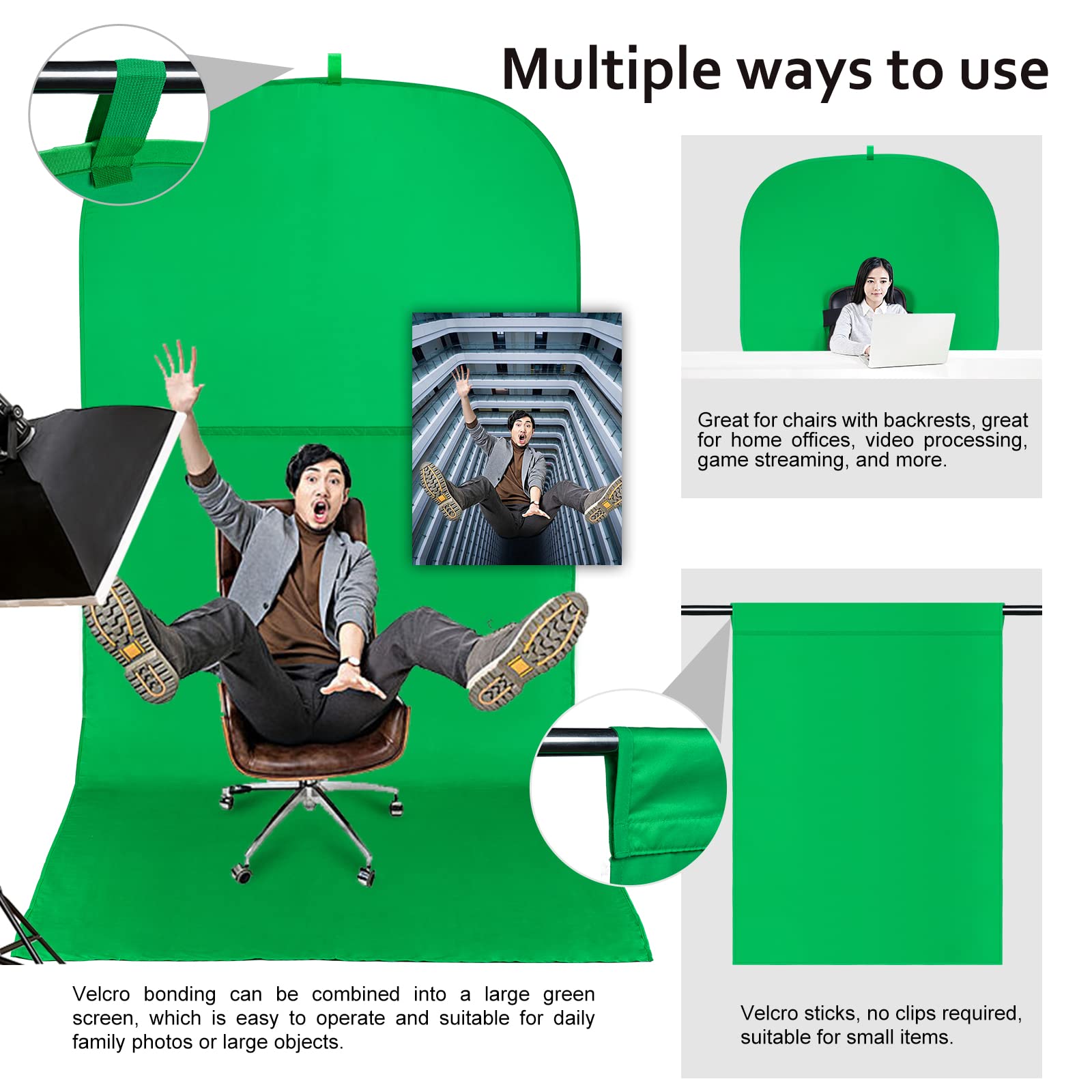Mua Portable Green Screen Chair, 59 in Greenscreen Backdrop with Stand ...