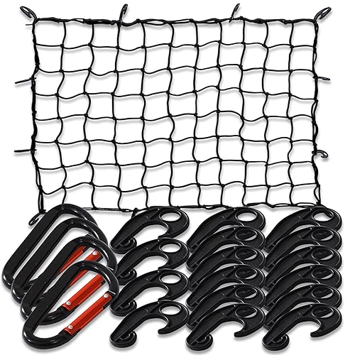 TKKEUEP 47"x 36" Cargo net Bungee Nets Stretches to 80"x 60",Small ...