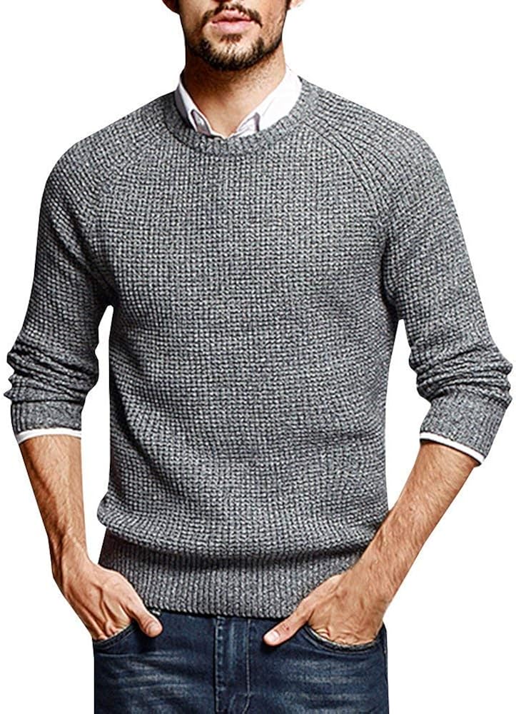 Suéter De Punto Básico De Los Casual Slim Corte Hombres De Suéter ...