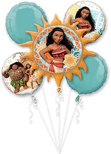 Amazon.com: Anagram Moana Balloon Bouquet, includes 5 Foil Balloons ...