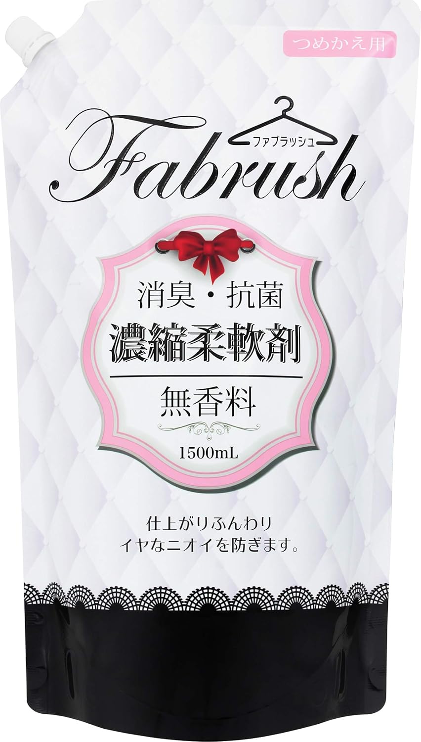 Amazon | fabrush(ファブラッシュ) 柔軟剤 無香料 詰替 大容量 1500ml | addgood(アドグッド) | 柔軟剤