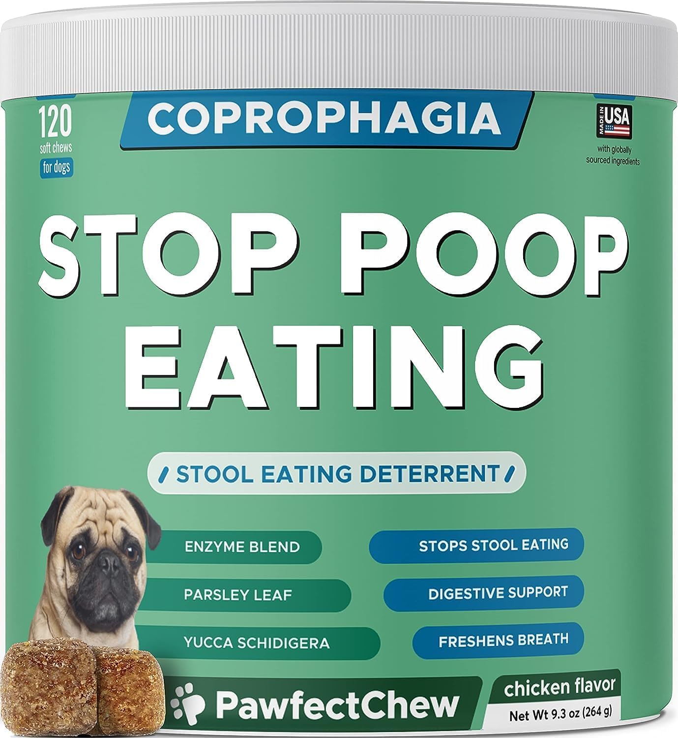 PAWFECTCHEW No Poo Chews for Dogs - Coprophagia & Stool Eating ...