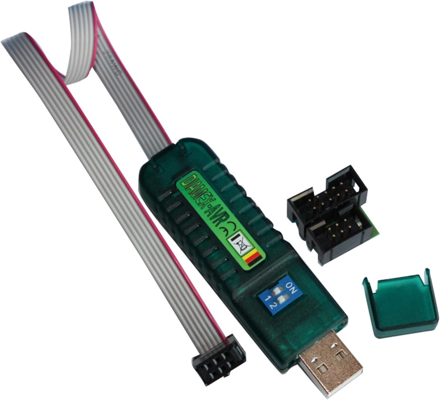 Diamex USB-ISP Programmer Including 6 to 10 Adaptor and 10-Pin Ribbon Cable – BigaMart