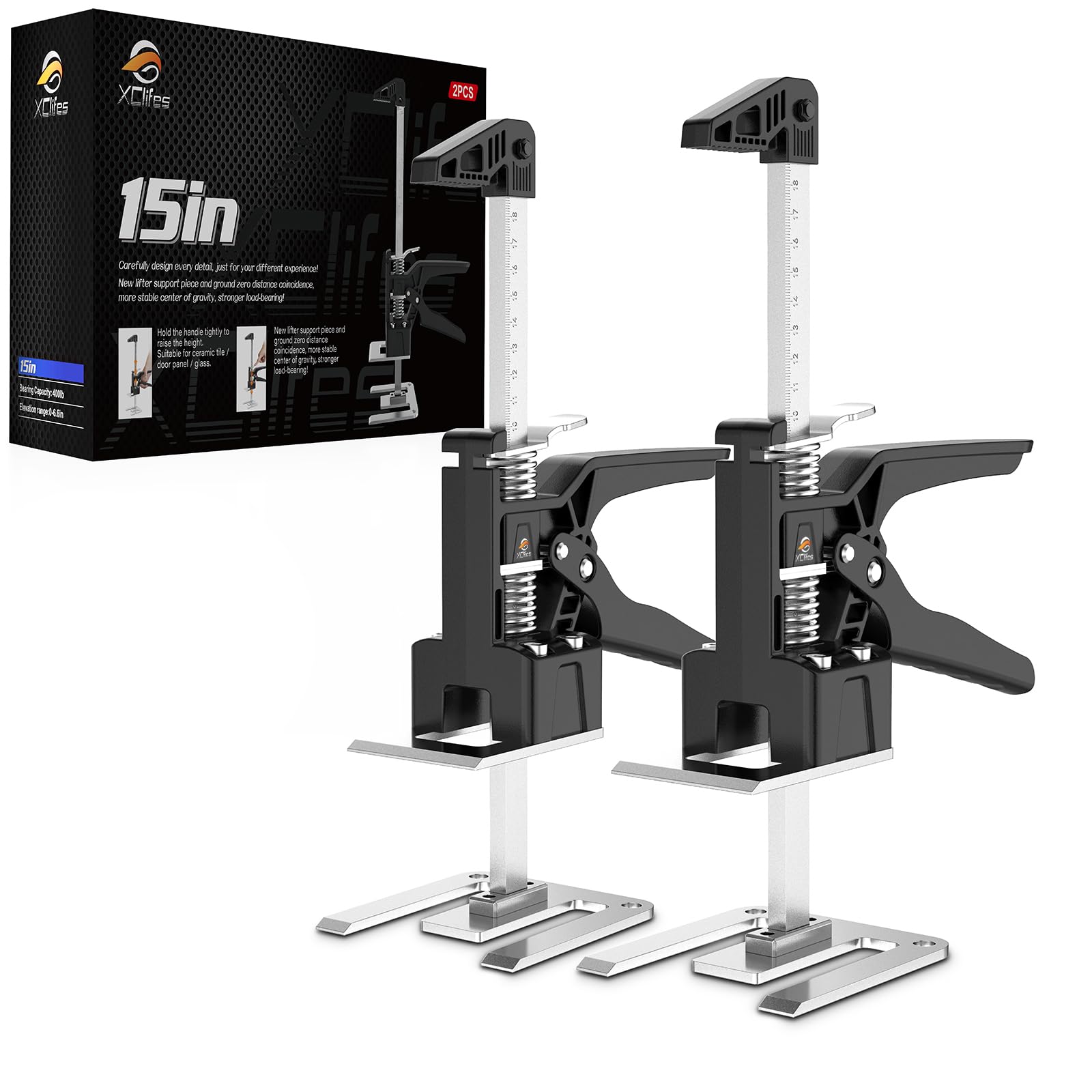 Labor Saving Handle 2 Pack,15 in Construction Jack, Wall Tile Locator ...