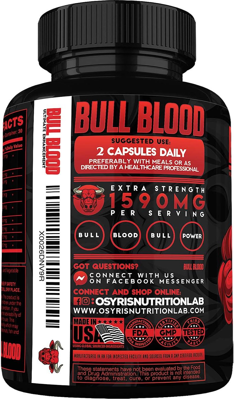 Bull Blood - Natural Energy Pills - Increase Strength and Energy ...